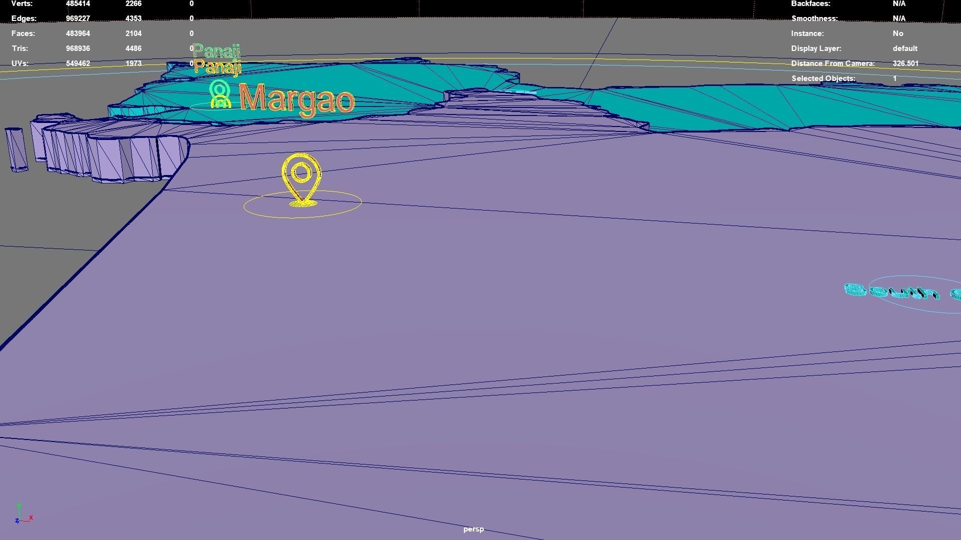 Goa India map region 3D model geography political geographic 3D model ...