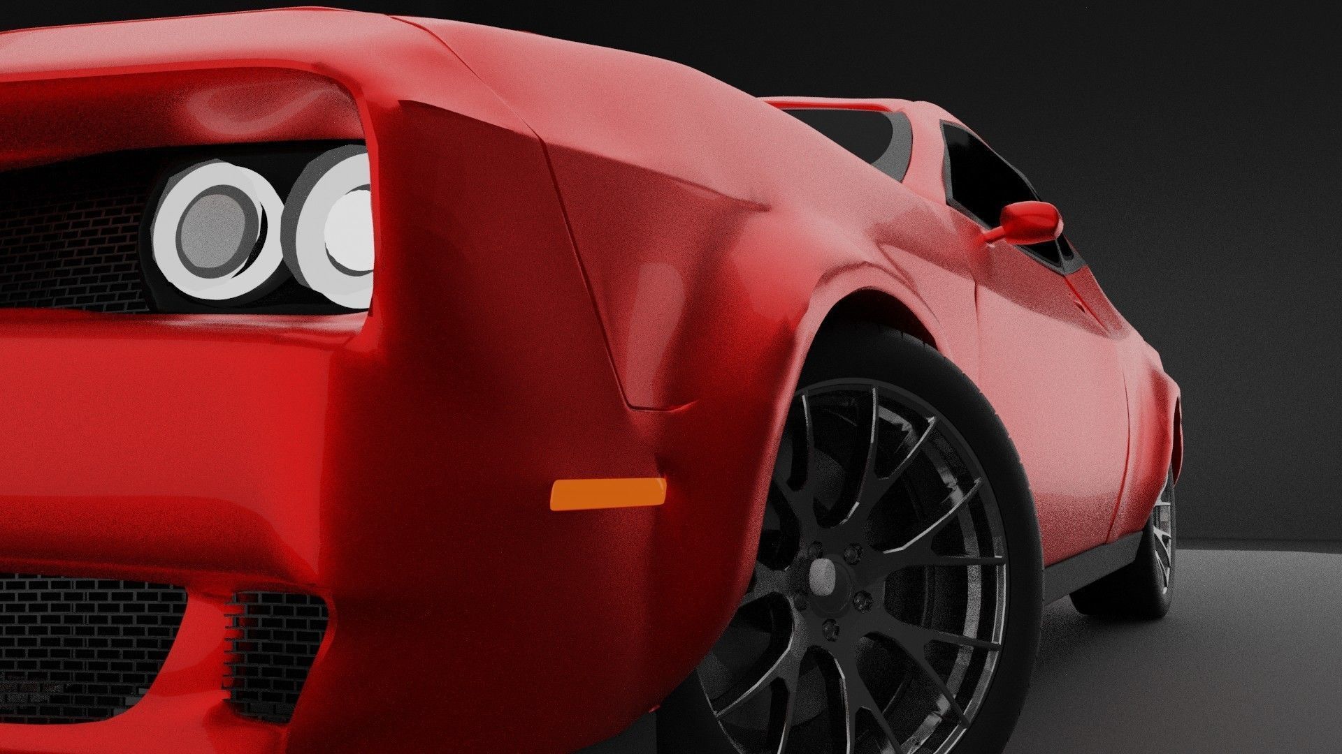 Dodge Challenger Hellcat 3D model animated rigged | CGTrader