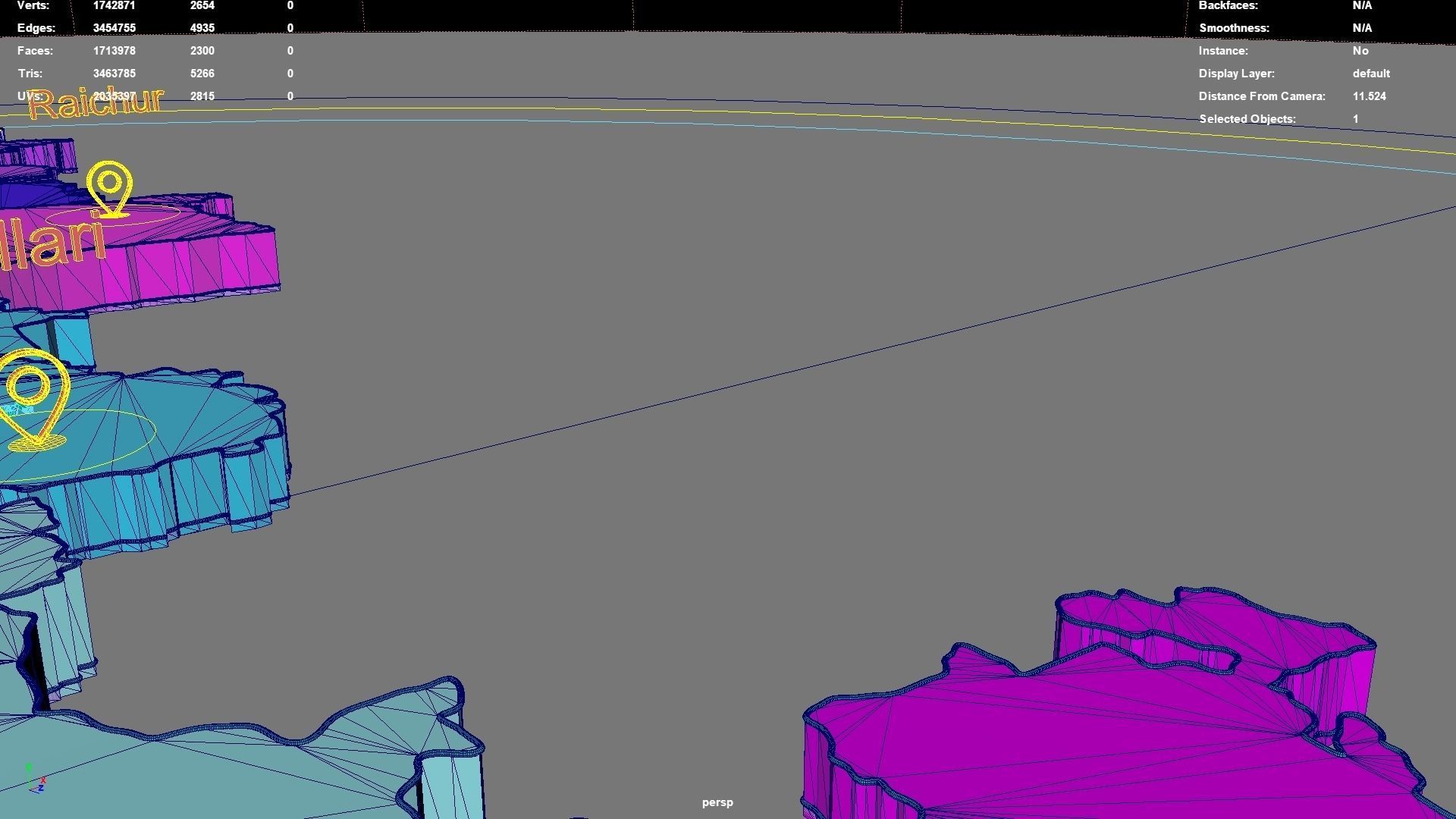 Karnataka India map region 3D model geography political 3D model rigged ...
