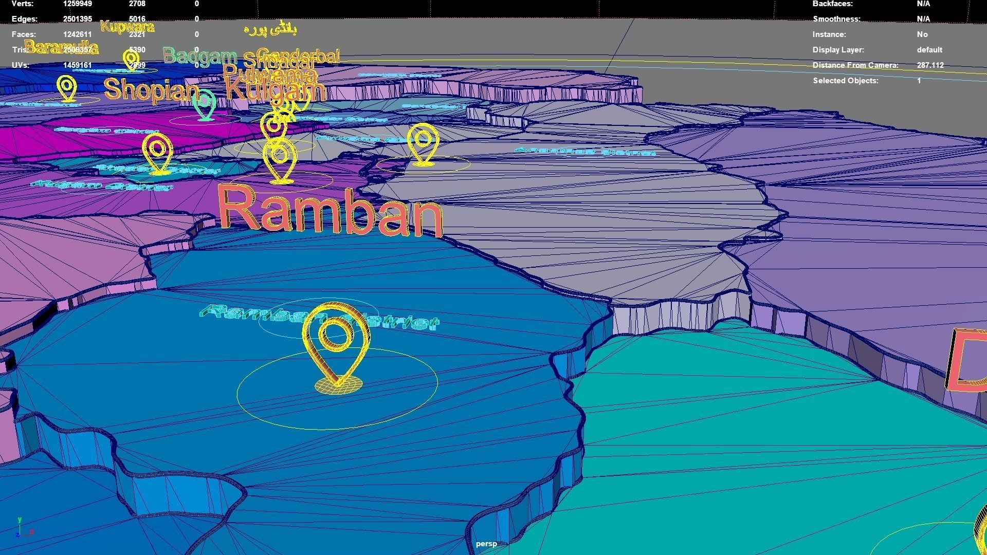 Jammu and Kashmir India map region 3D model geography political 3D ...