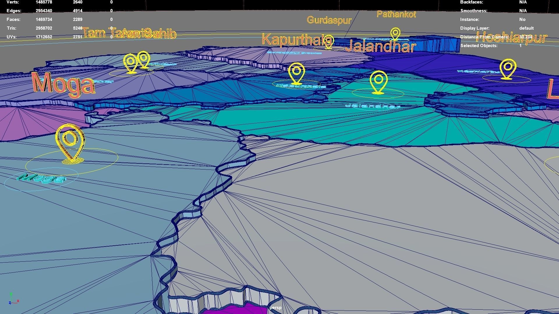 Punjab India map region 3D model geography political geographic 3D ...