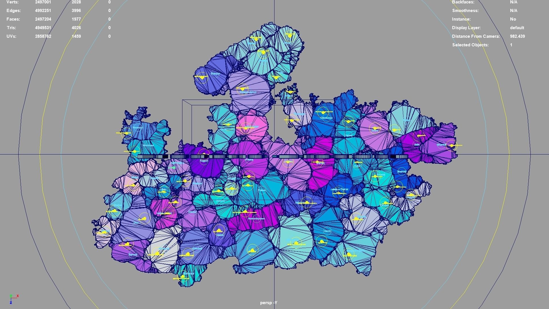 Madhya Pradesh India map region 3D model geography political 3D model ...