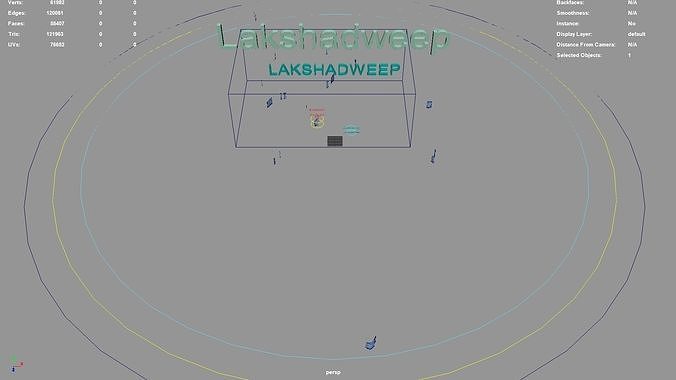Lakshadweep India map region 3D model geography political 3D model ...