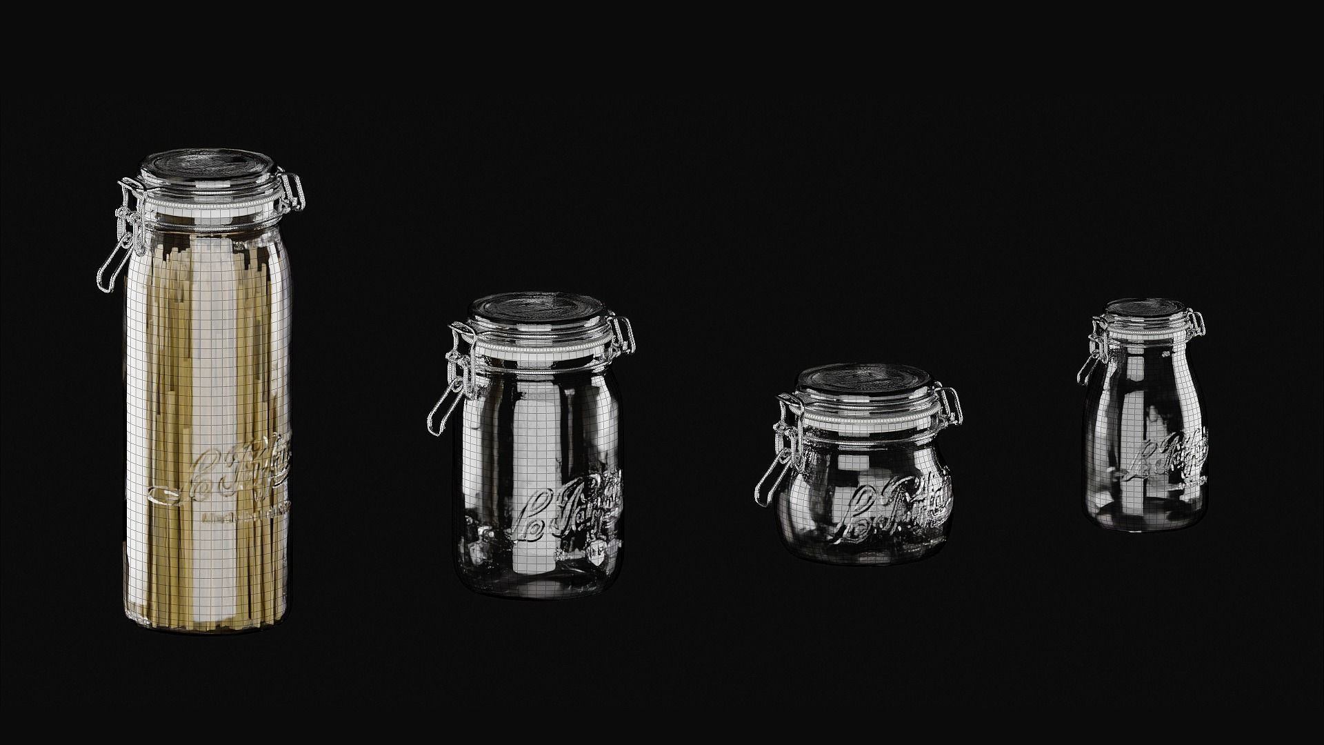 Glass Jar Food Collection 3D model | CGTrader