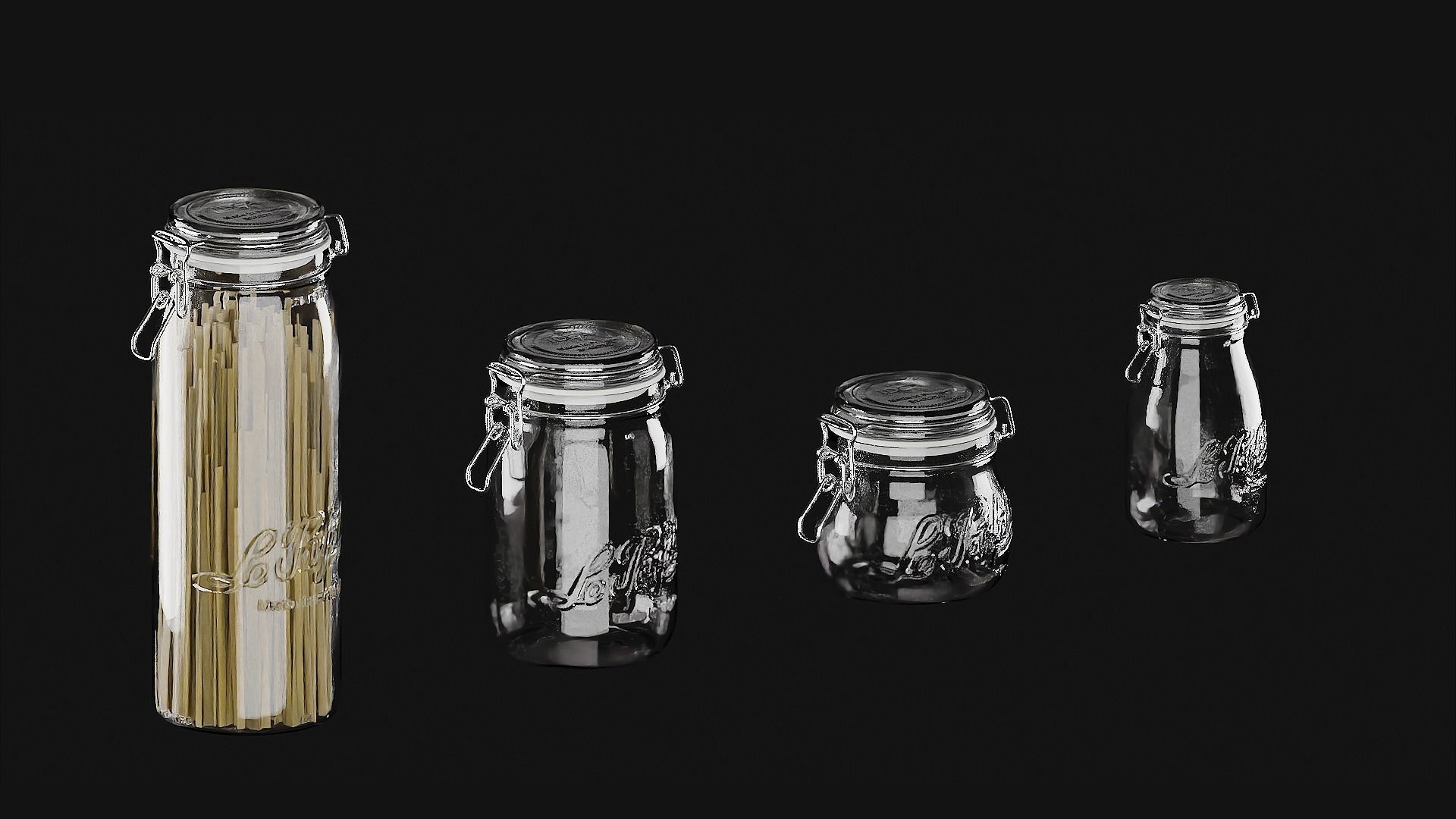 Glass Jar Food Collection 3D model | CGTrader