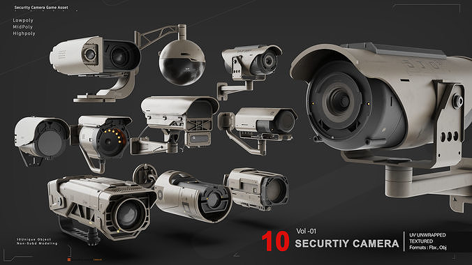 3D model Security Camera VOl 01 VR / AR / low-poly | CGTrader