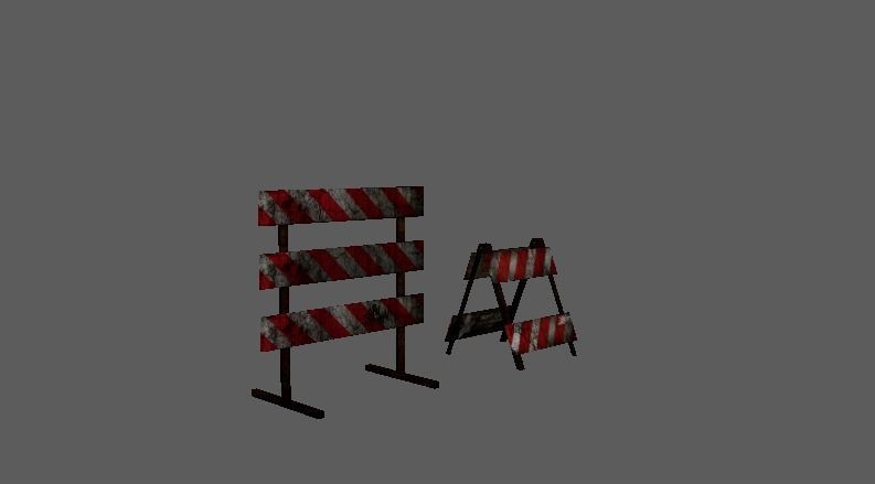 3D model Road work sign Road blocker Barricade VR / AR / low-poly ...