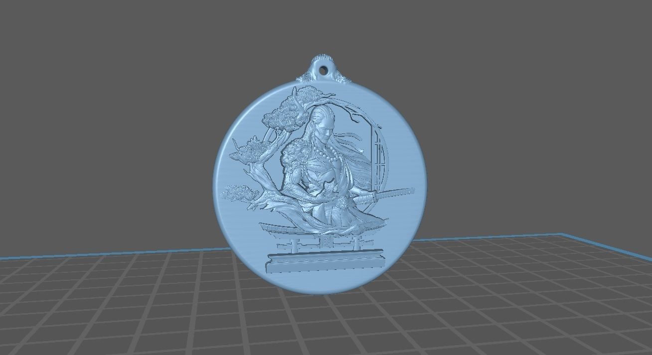 HM Samurai Warrior Keychain 3D model 3D printable | CGTrader