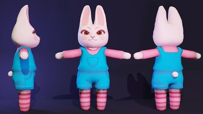 3D model Cute bunny model VR / AR / low-poly | CGTrader