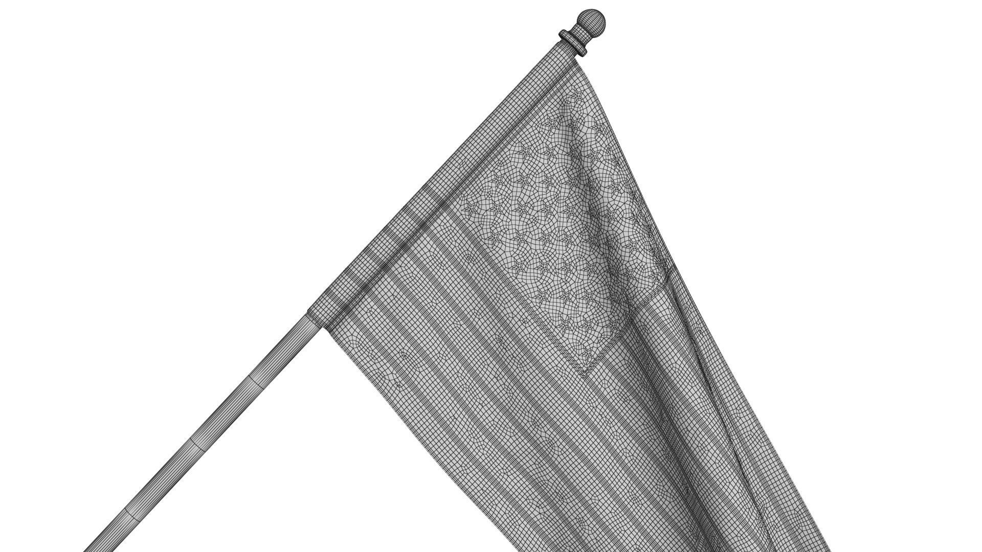 American Flag with Wall Mount Pole 3D model | CGTrader