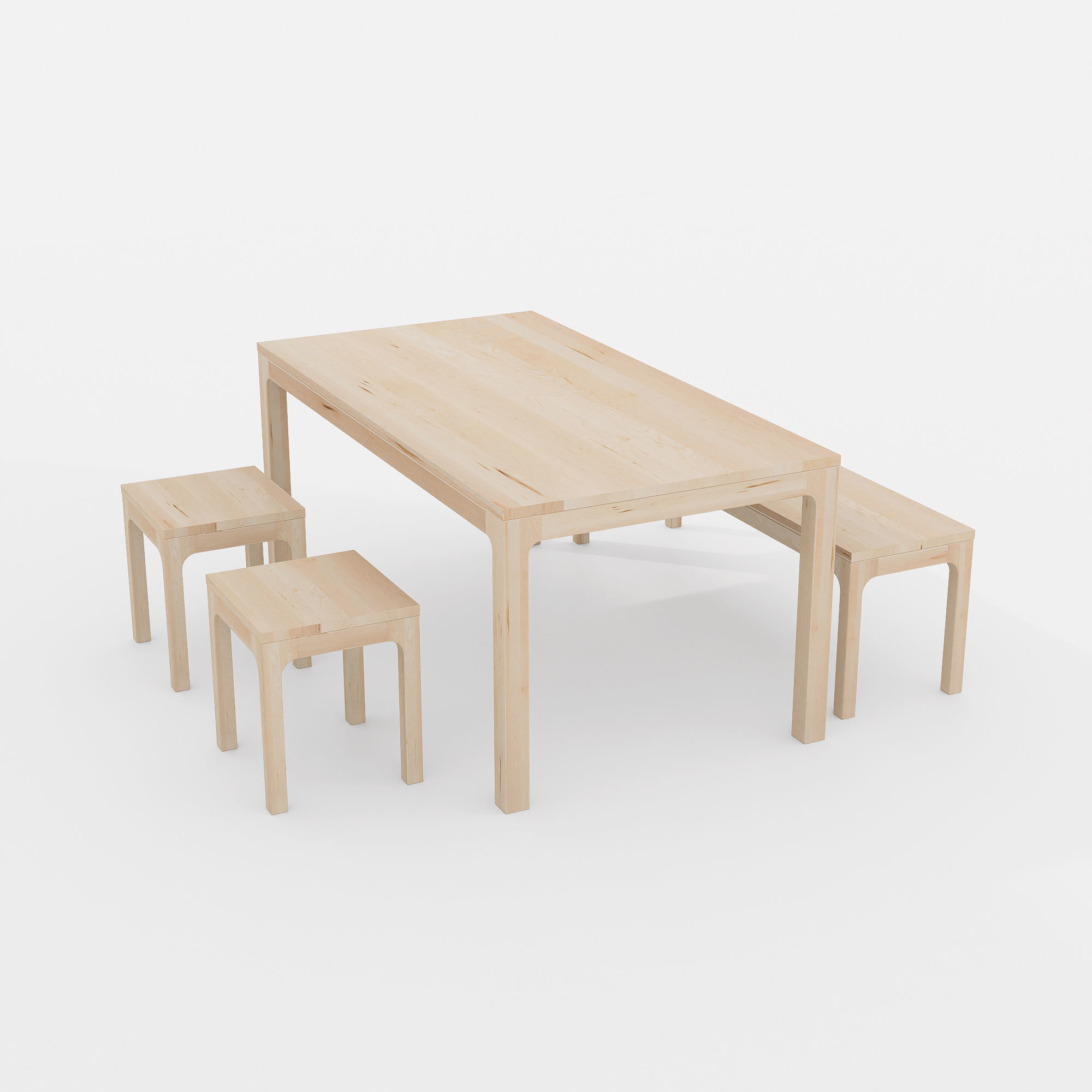 WOODONE Japanese Dining Table Set 3D model | CGTrader