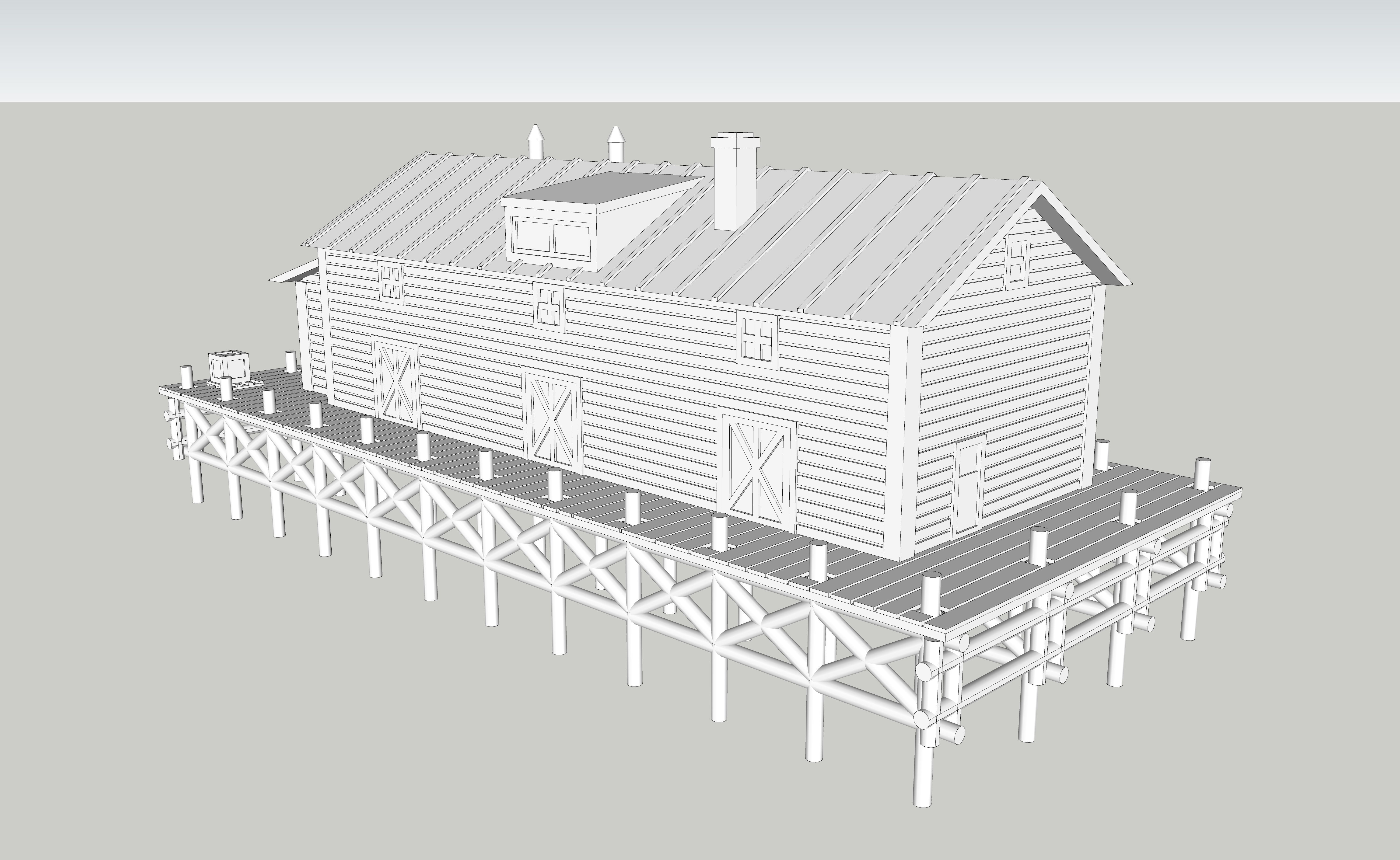 3D model Waterfront Dockside Warehouse by Outland Models VR / AR / low ...