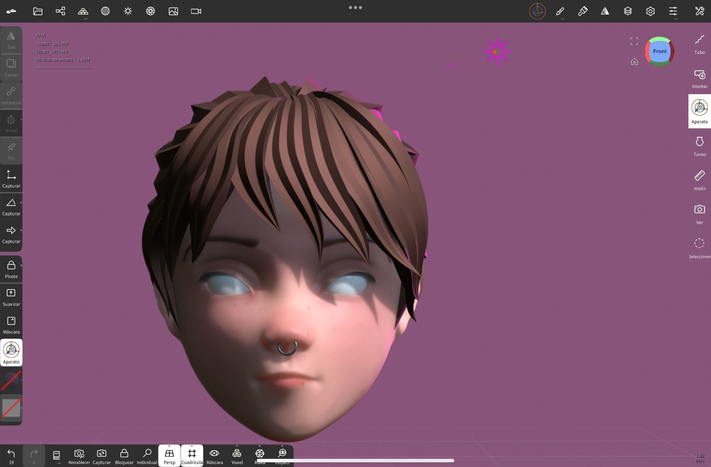 Woman air cut free 3D model rigged | CGTrader