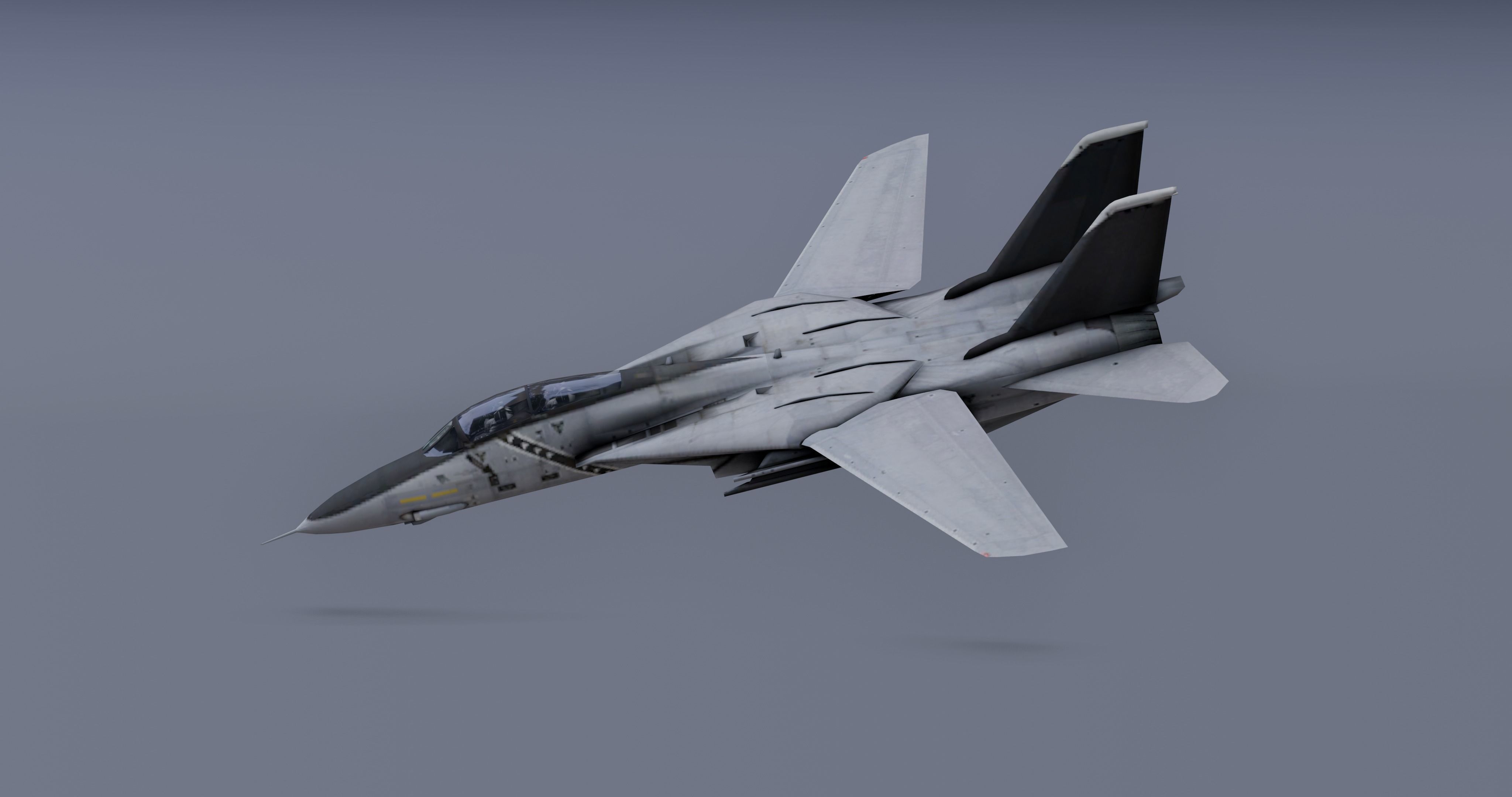 3D model F14 - Bombcat Military aircraft VR / AR / low-poly | CGTrader