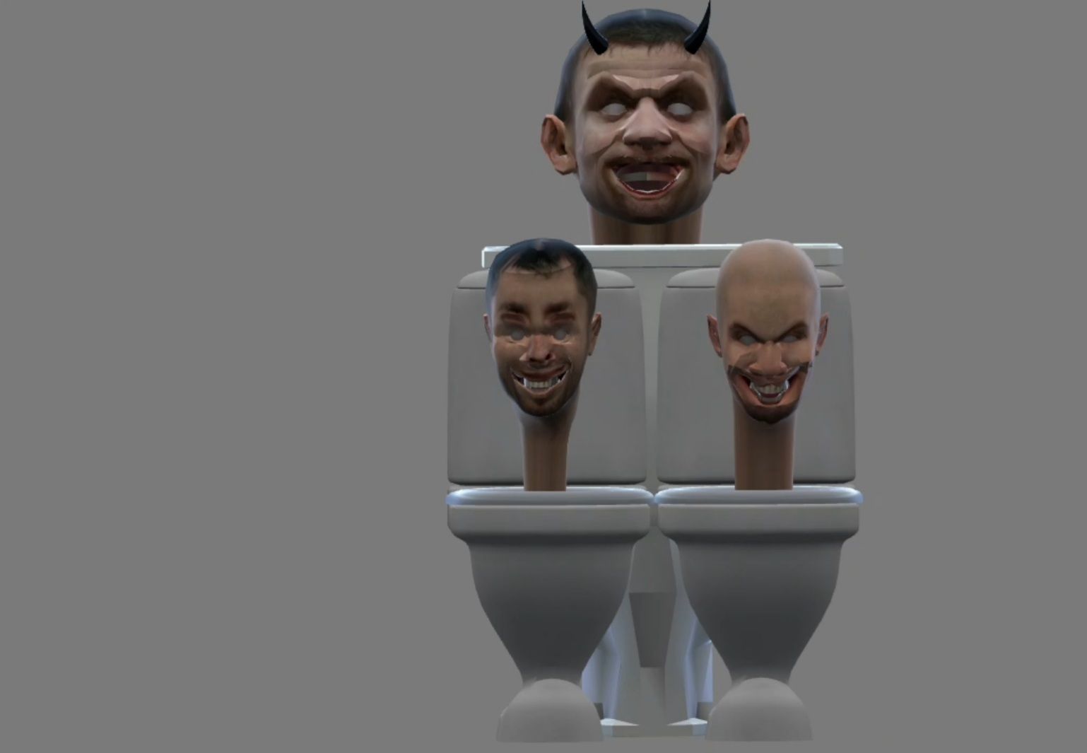 Triple Toilet 3D model | CGTrader