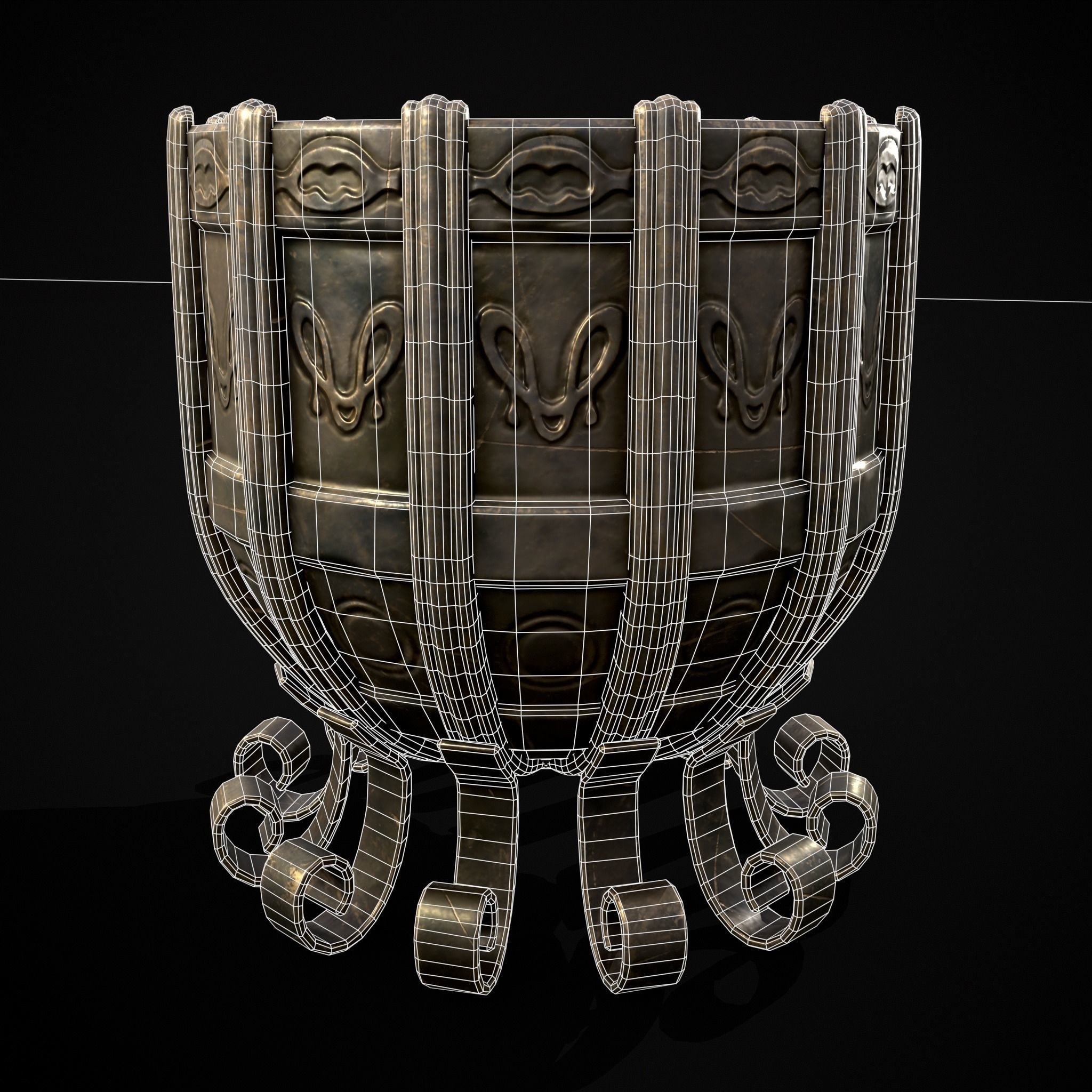 3D model Bronze Decorative Cauldron VR / AR / low-poly | CGTrader