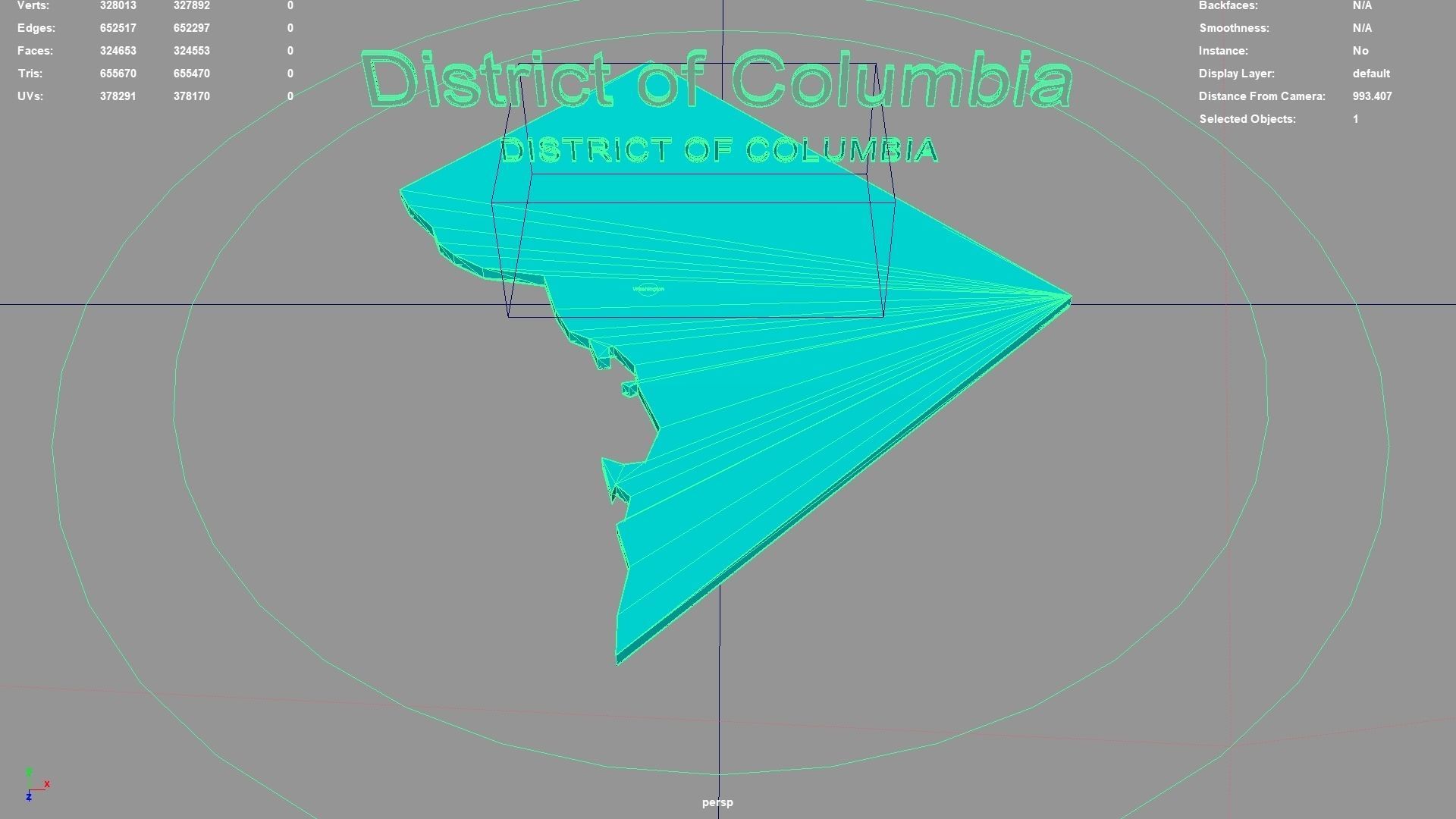 District of Columbia United States USA map region 3D model 3D model ...