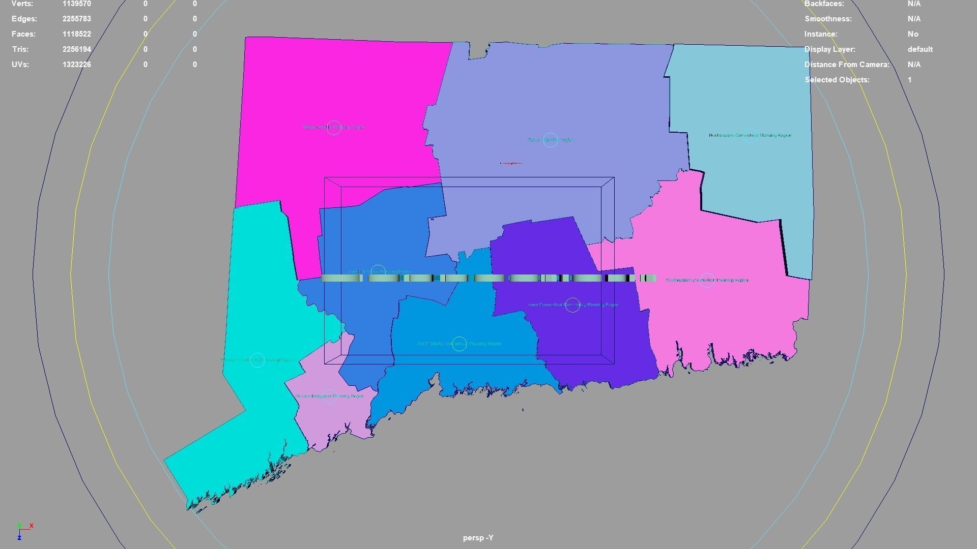 Connecticut United States USA map region 3D model geography 3D model ...