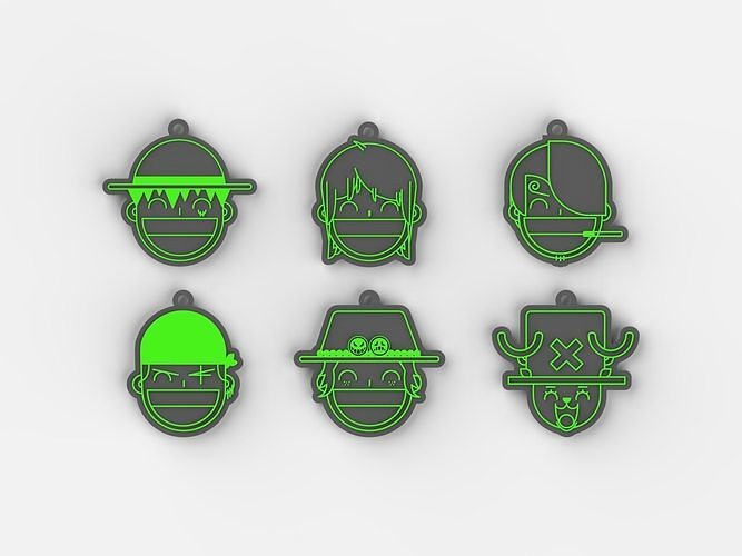 Anime One Piece keychain 3D model 3D printable | CGTrader