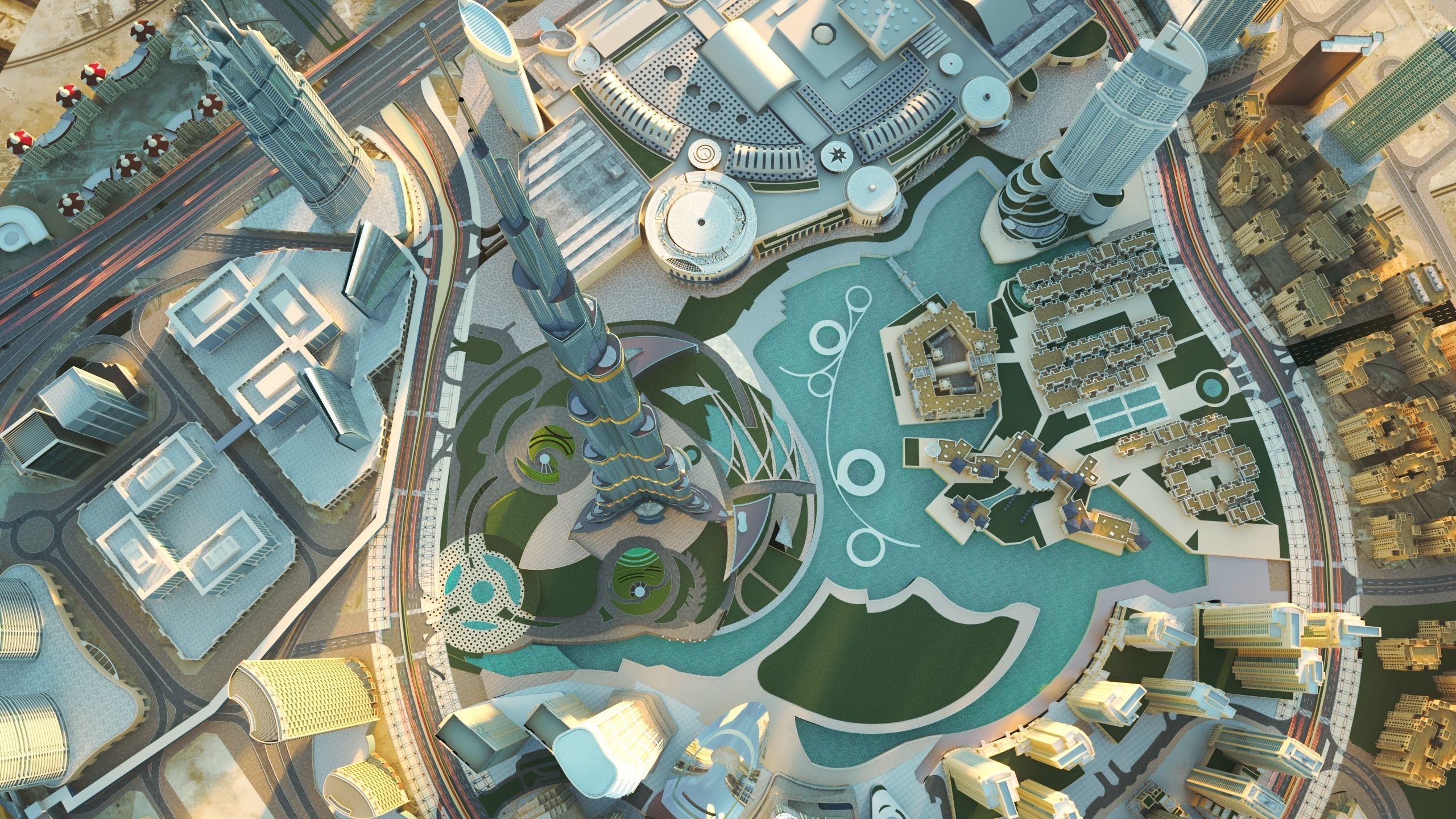 Dubai Burj khalifa Area v2 3D model | CGTrader