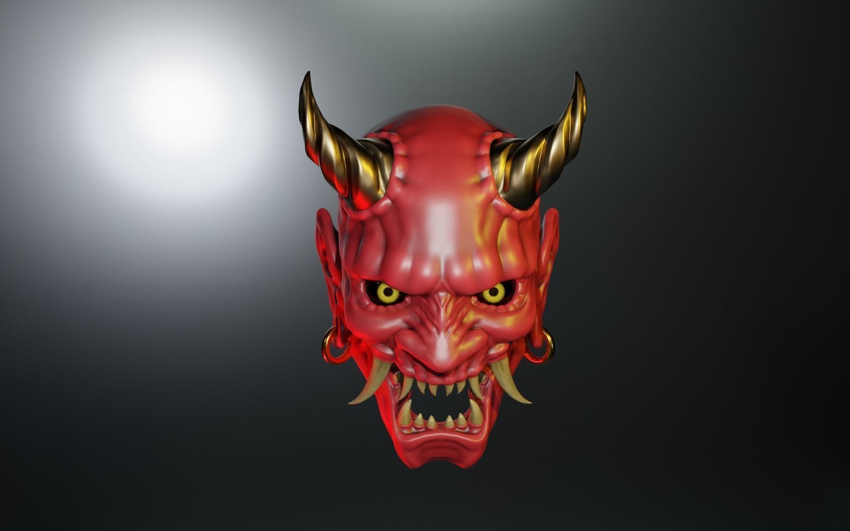 3D model Halloween Japanese Oni mask VR / AR / low-poly | CGTrader