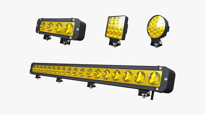 Amber LED Light Bars Collection | CGTrader