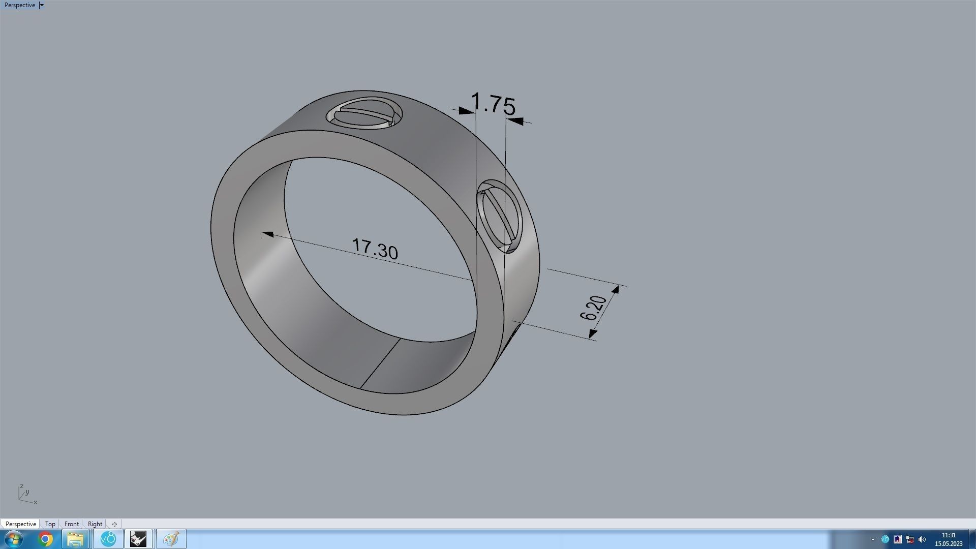 Screw Wedding Ring USA 7 3D model 3D printable | CGTrader