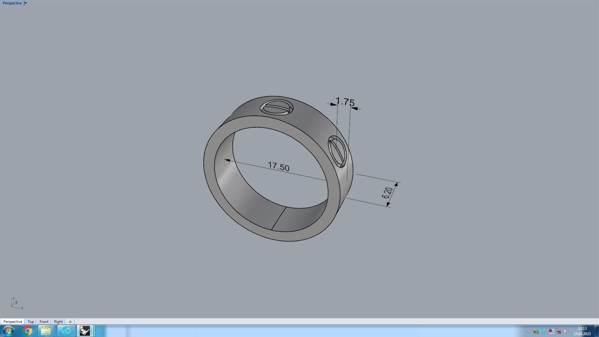 Screw Wedding Ring USA 7 25 3D model 3D printable | CGTrader
