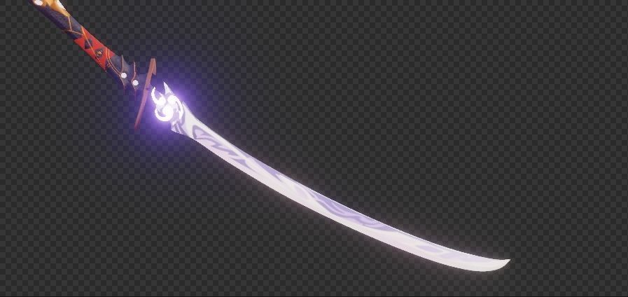 Genshin Impact - Musou no Hitotachi - Raiden Sword Blender3D 3D model ...