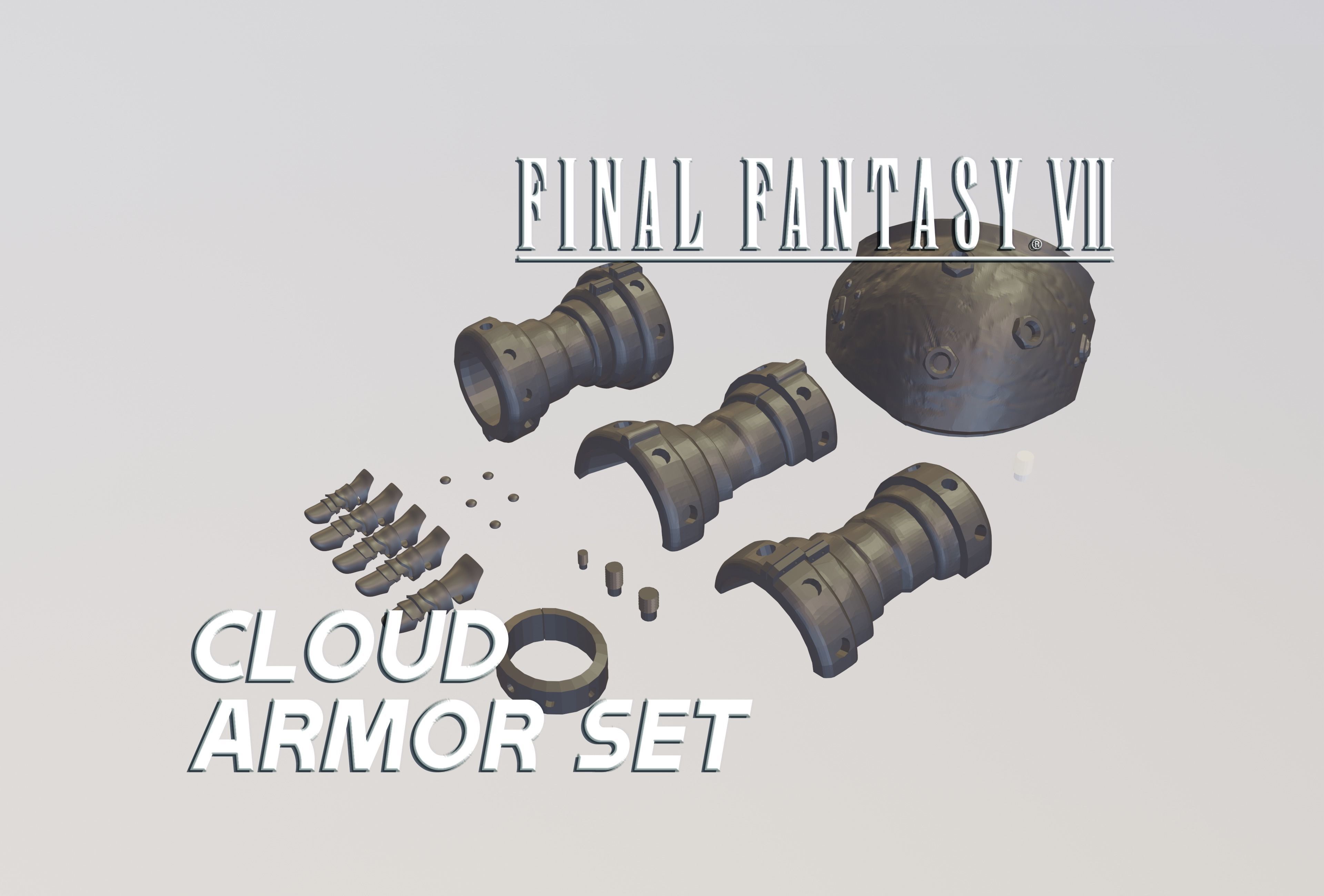 Final Fantasy VII - Cloud Strife Armor Set 3D model 3D printable | CGTrader