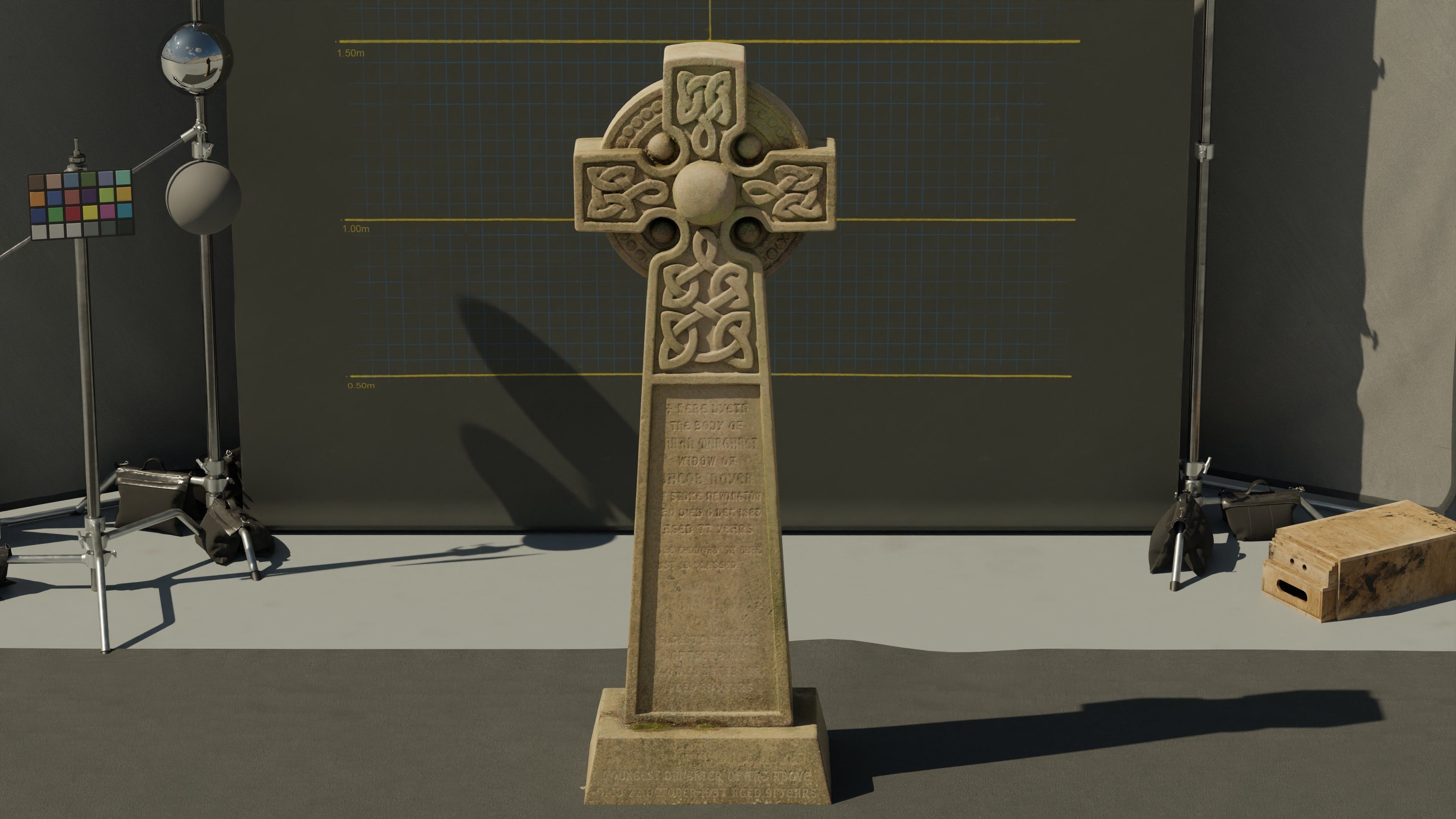 3D model Photogrammetry Model of a Celtic Cross Gravestone VR / AR ...