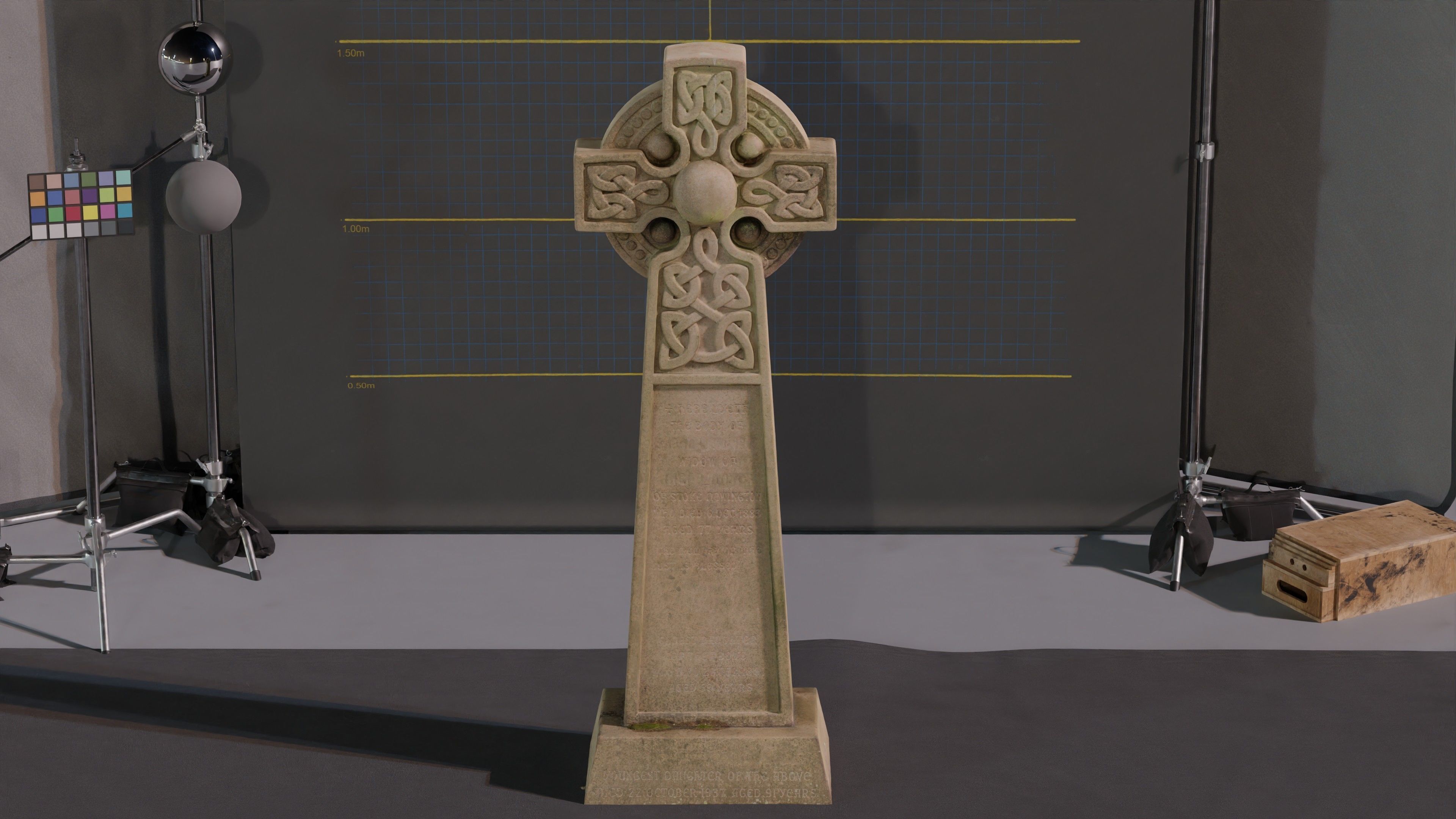 3D model Photogrammetry Model of a Celtic Cross Gravestone VR / AR ...