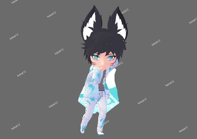 3D model 3D male chibi avatar for vrchat and vtubing VR / AR / low-poly ...