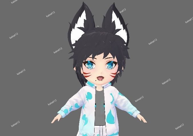 3D model 3D male chibi avatar for vrchat and vtubing VR / AR / low-poly ...