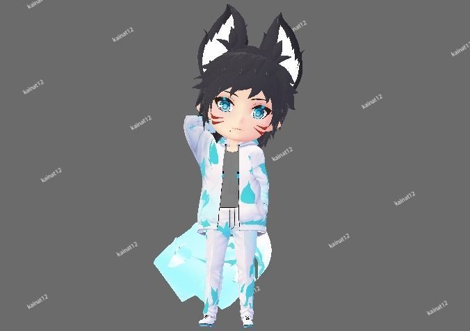 3D model 3D male chibi avatar for vrchat and vtubing VR / AR / low-poly ...