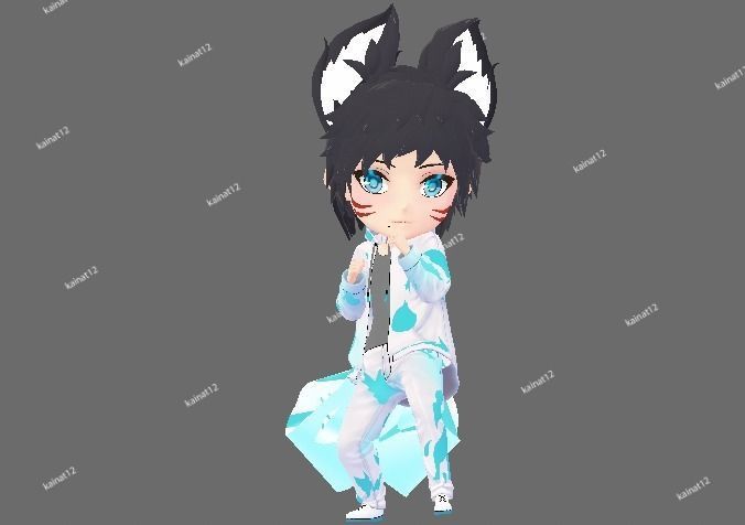 3D model 3D male chibi avatar for vrchat and vtubing VR / AR / low-poly ...