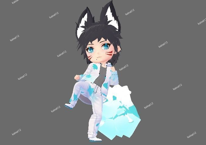3D model 3D male chibi avatar for vrchat and vtubing VR / AR / low-poly ...