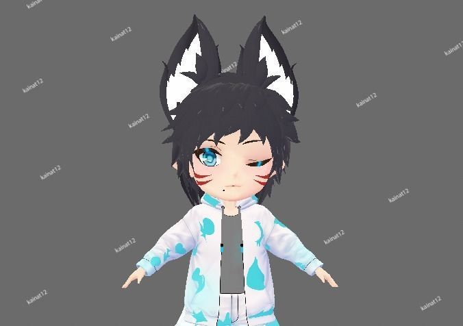 3D model 3D male chibi avatar for vrchat and vtubing VR / AR / low-poly ...