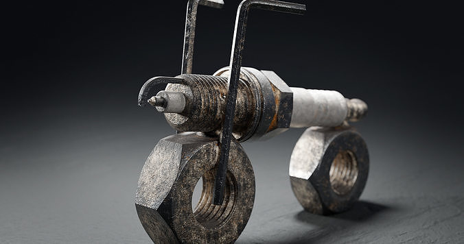 IgnitiBike Ignition plug art 3D model | CGTrader