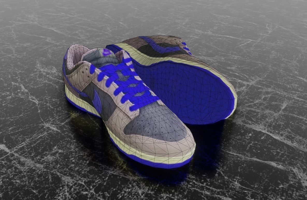 3D model NIKE DUNK 3D SHOES - BLUE VR / AR / low-poly | CGTrader