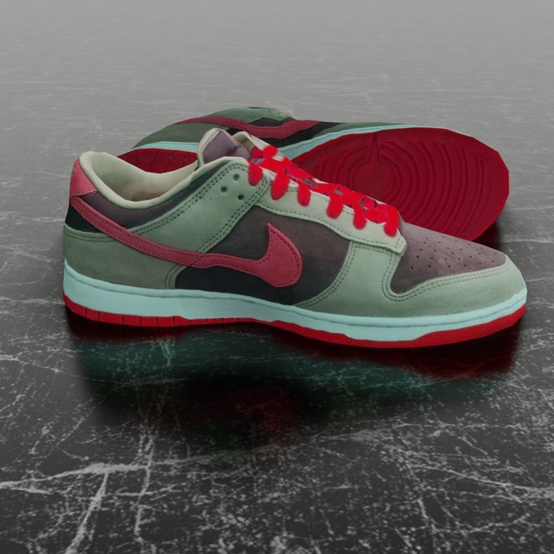 3D model NIKE DUNK 3D SHOES - RED VR / AR / low-poly | CGTrader