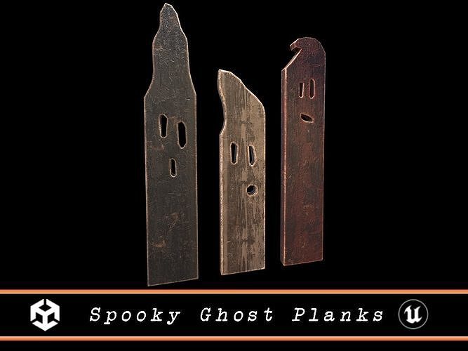 3D model Spooky Ghost Planks Halloween Decoration VR / AR / low-poly ...