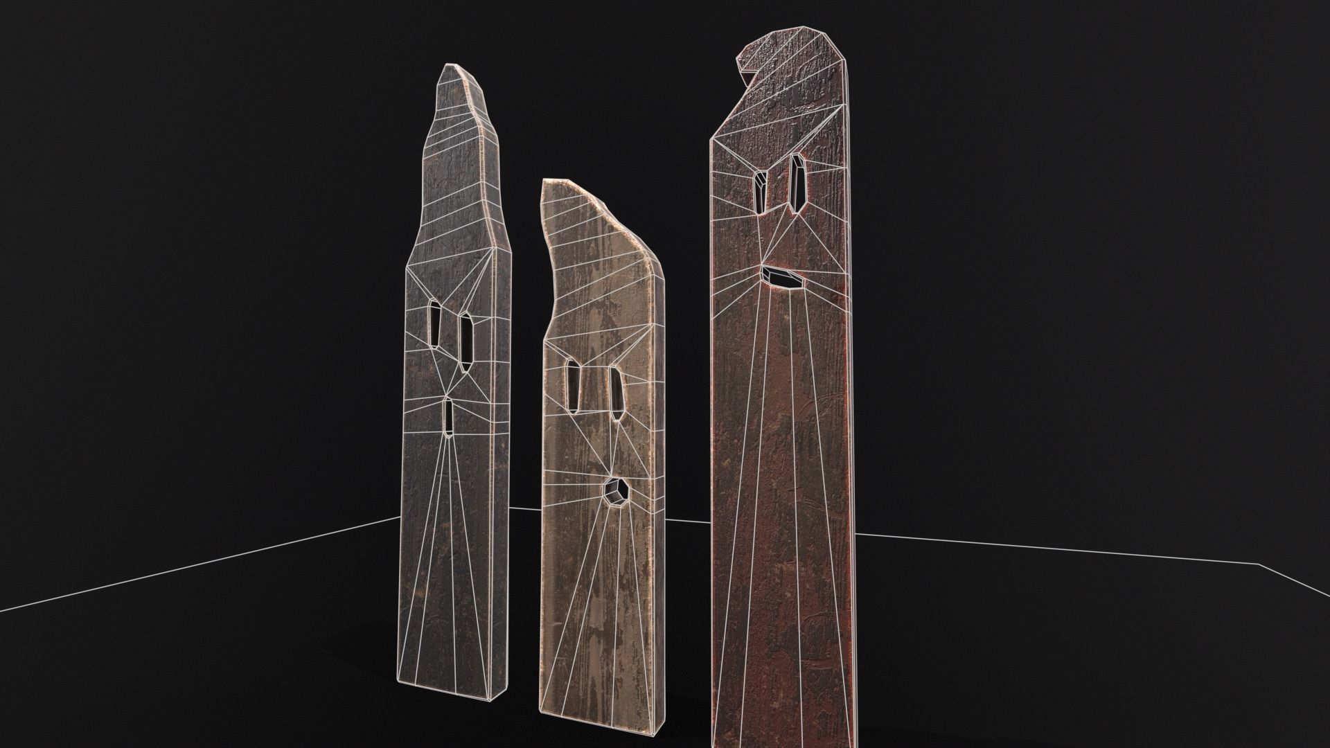 3D model Spooky Ghost Planks Halloween Decoration VR / AR / low-poly ...