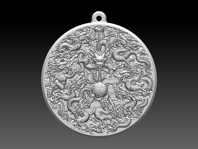 HM Asian Nine Dragons Keychain 3D model 3D printable | CGTrader