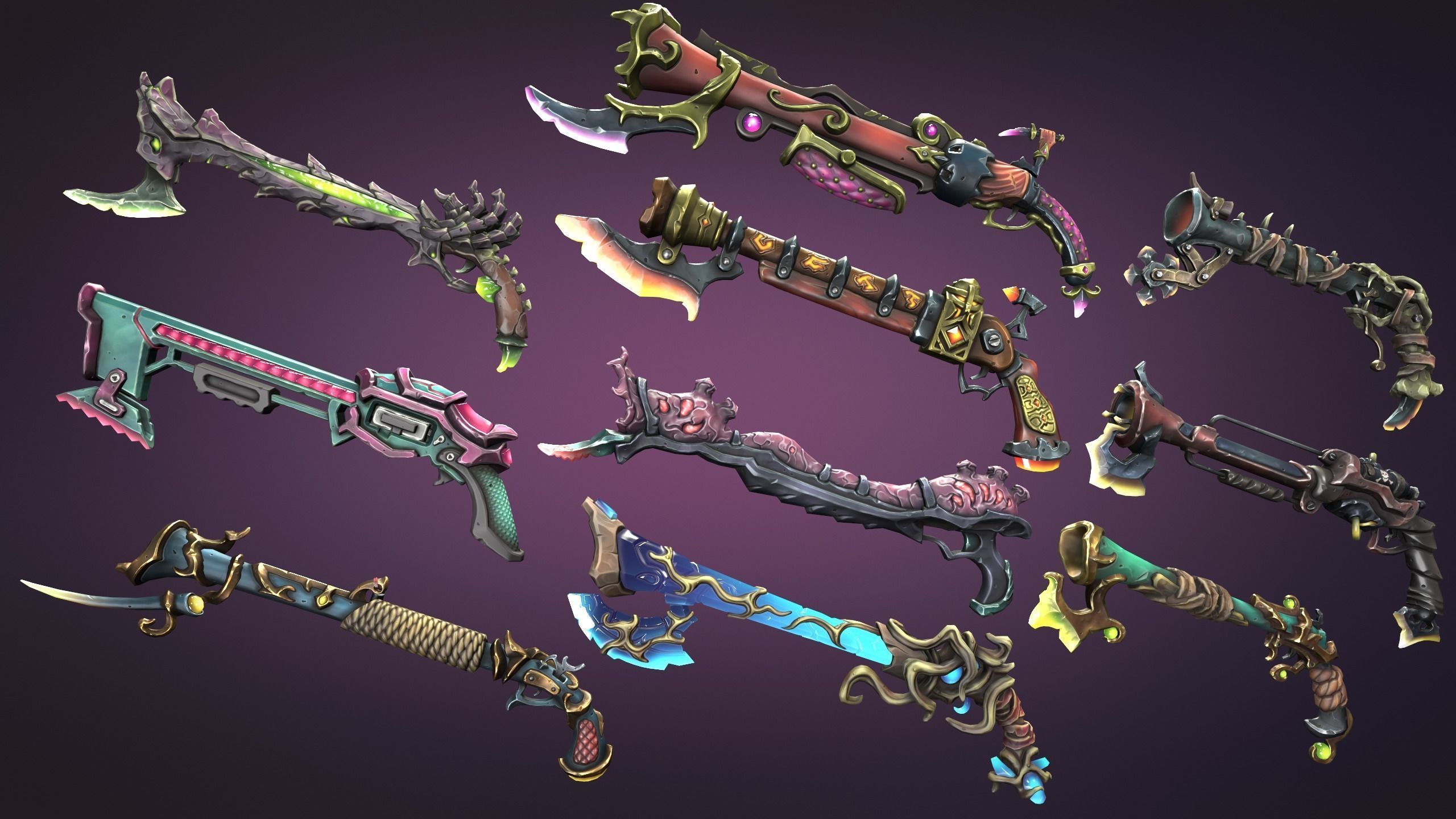 Fantasy muskets collection 3d print 3D model 3D printable | CGTrader