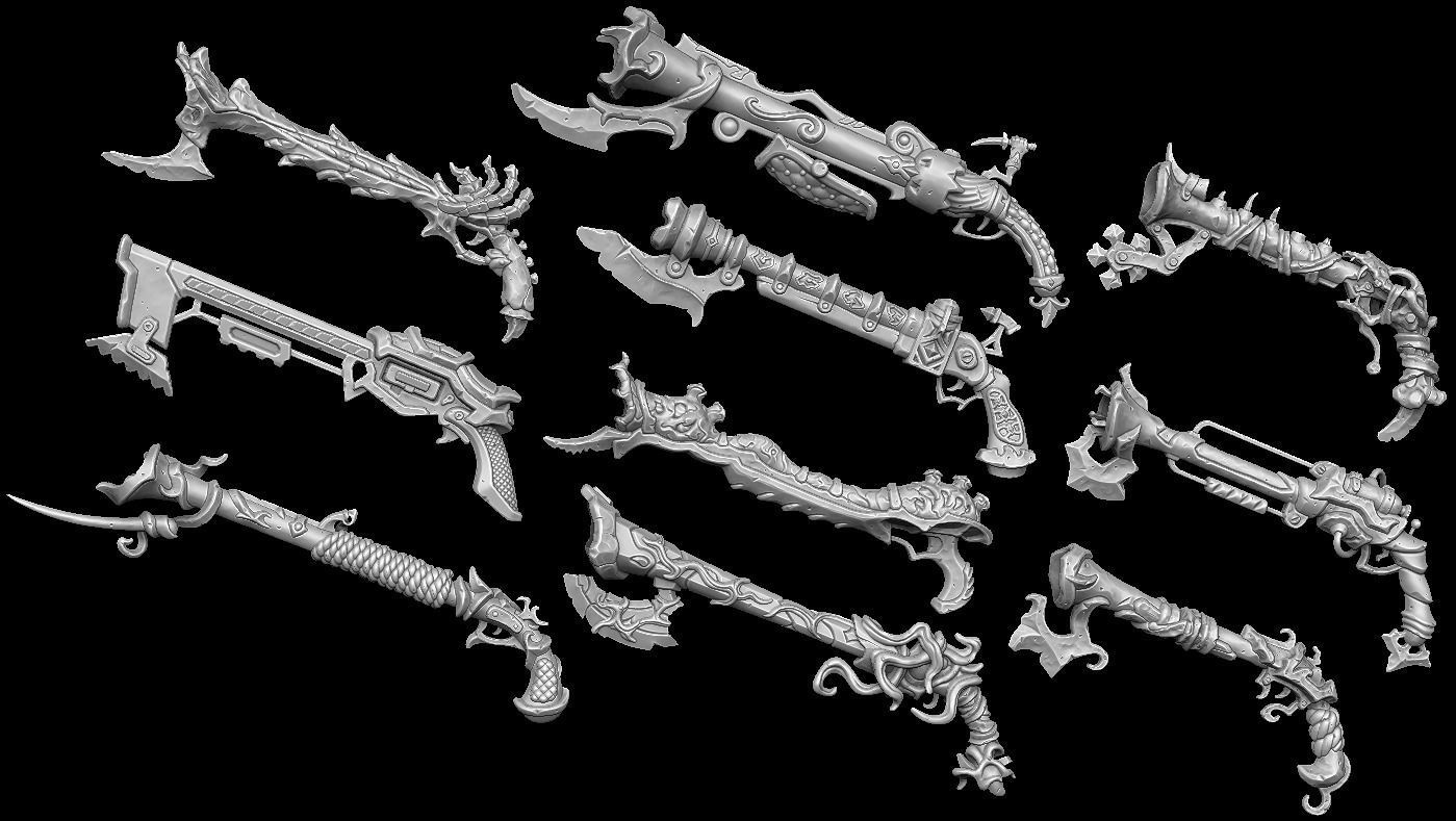 Fantasy muskets collection 3d print 3D model 3D printable | CGTrader