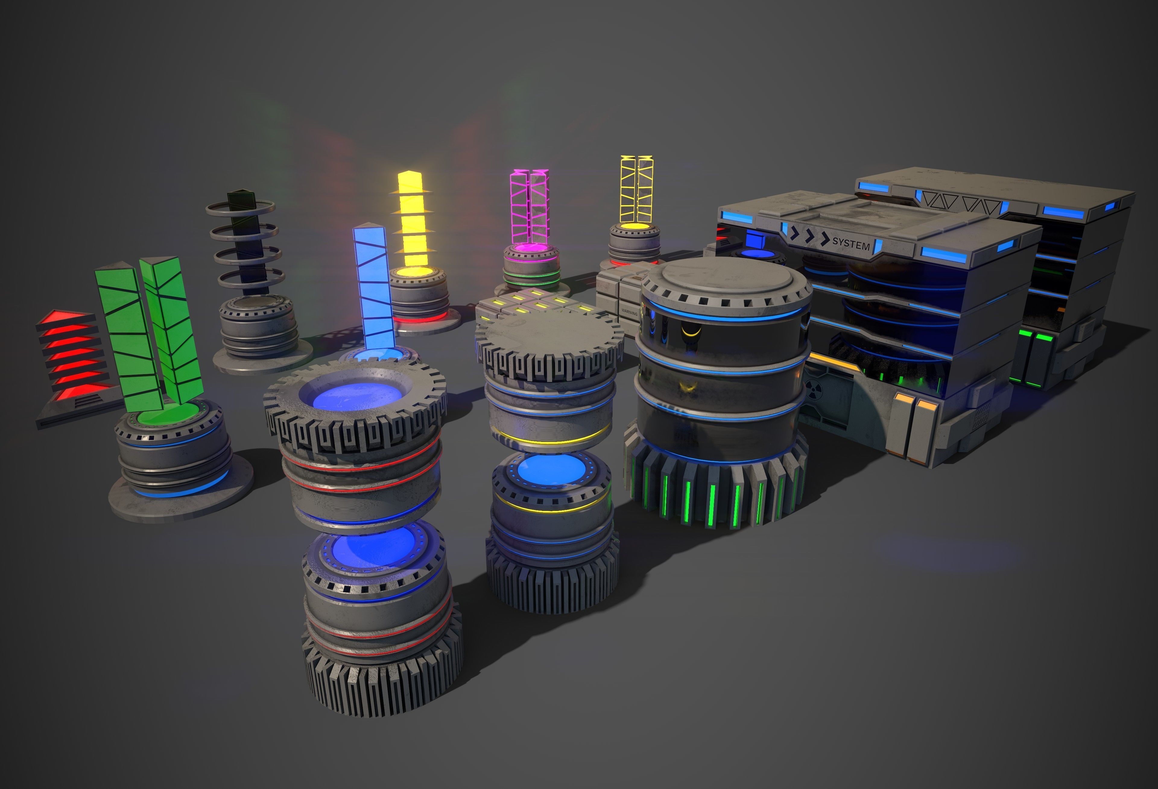 3D model Sci-Fi Props Collection One VR / AR / low-poly | CGTrader