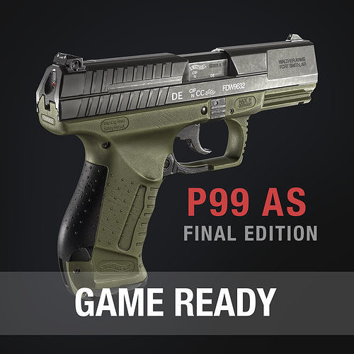 3D model Game Ready Walther P99 handgun VR / AR / low-poly | CGTrader