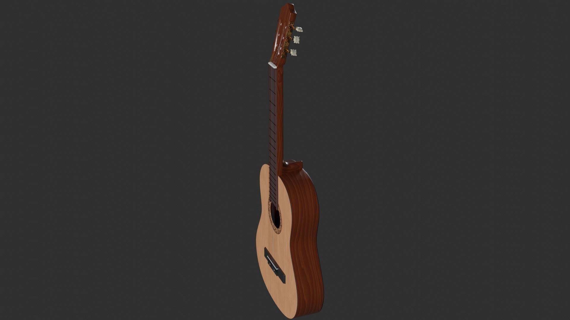 3D model Acoustic guitar Low-poly PBR 3D model VR / AR / low-poly ...
