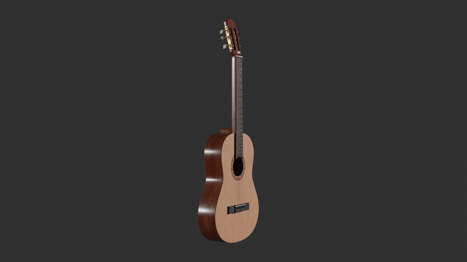 3D model Acoustic guitar Low-poly PBR 3D model VR / AR / low-poly ...